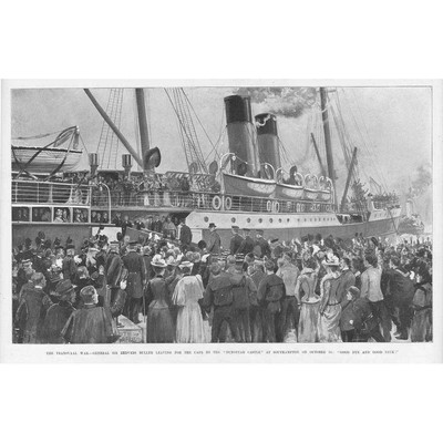 Sir Redvers Buller Leaving for the Cape on SS Dunottar Castle Antique ...