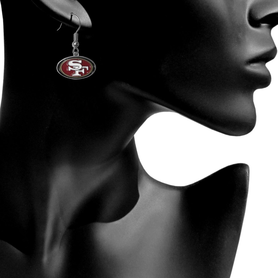 NFL Womens San Francisco 49ers Chrome Dangle Earrings One Size Team ...