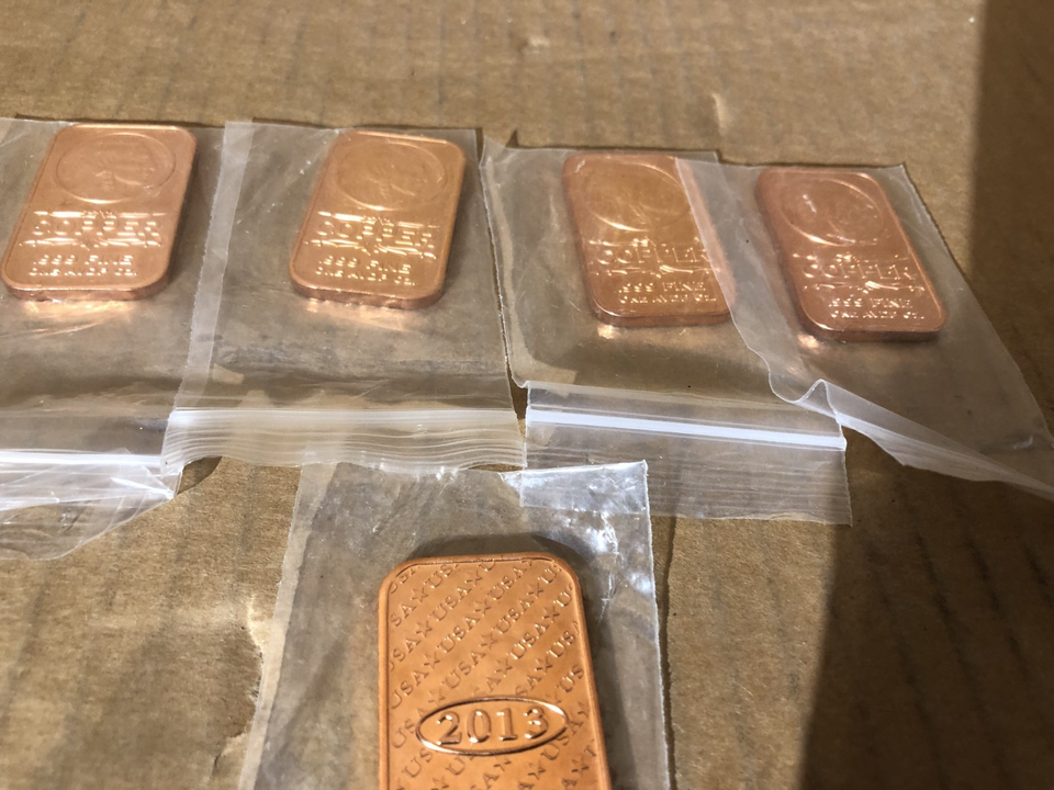 Lot of 5 Full Tube BUFFALO 1 oz. Copper Bar .999 Fine One AVDP Ounce | eBay
