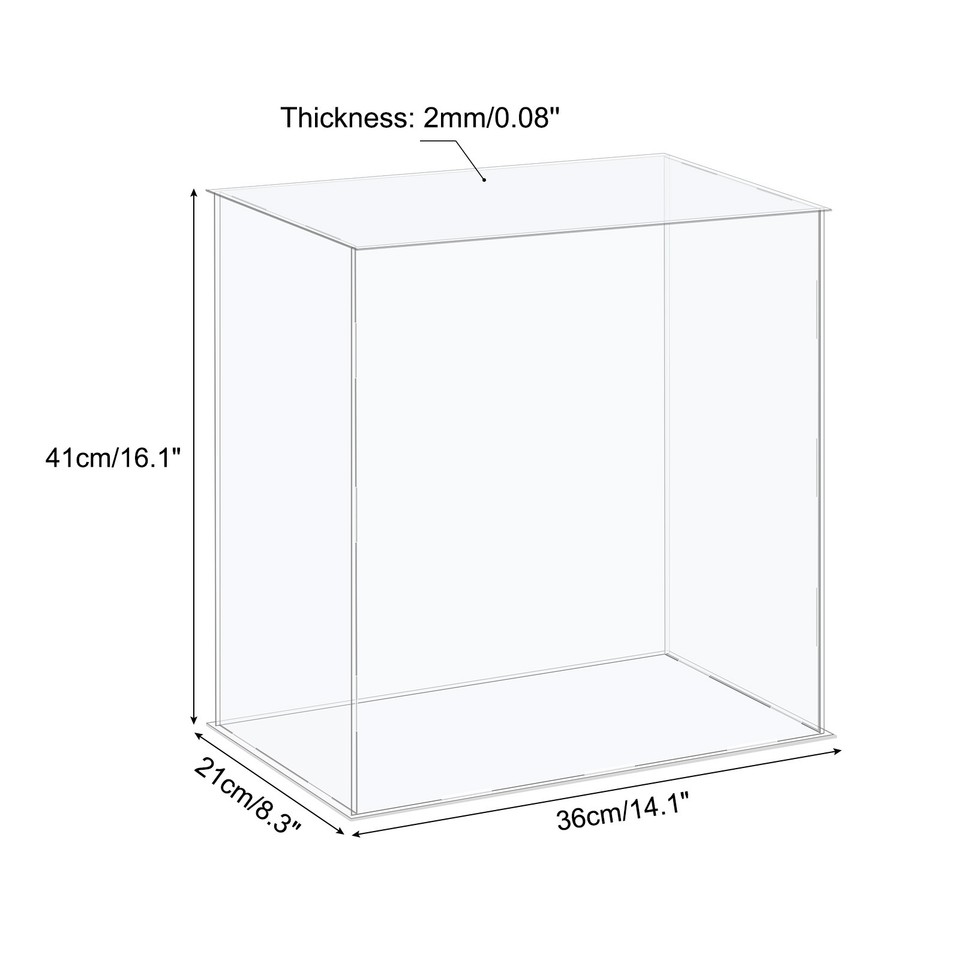 Acrylic Display Case Plastic Box Cube Storage Box Clear 36x21x41cm ...