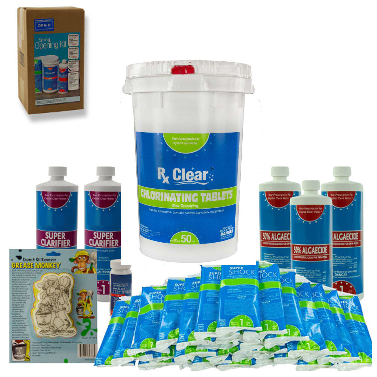 Swimming Pool Chemical Maintenance Kits (Includes FREE Spring Opening ...