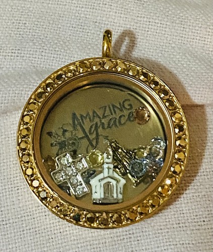 Gold Amazing Grace Origami Owl Locket Set | eBay