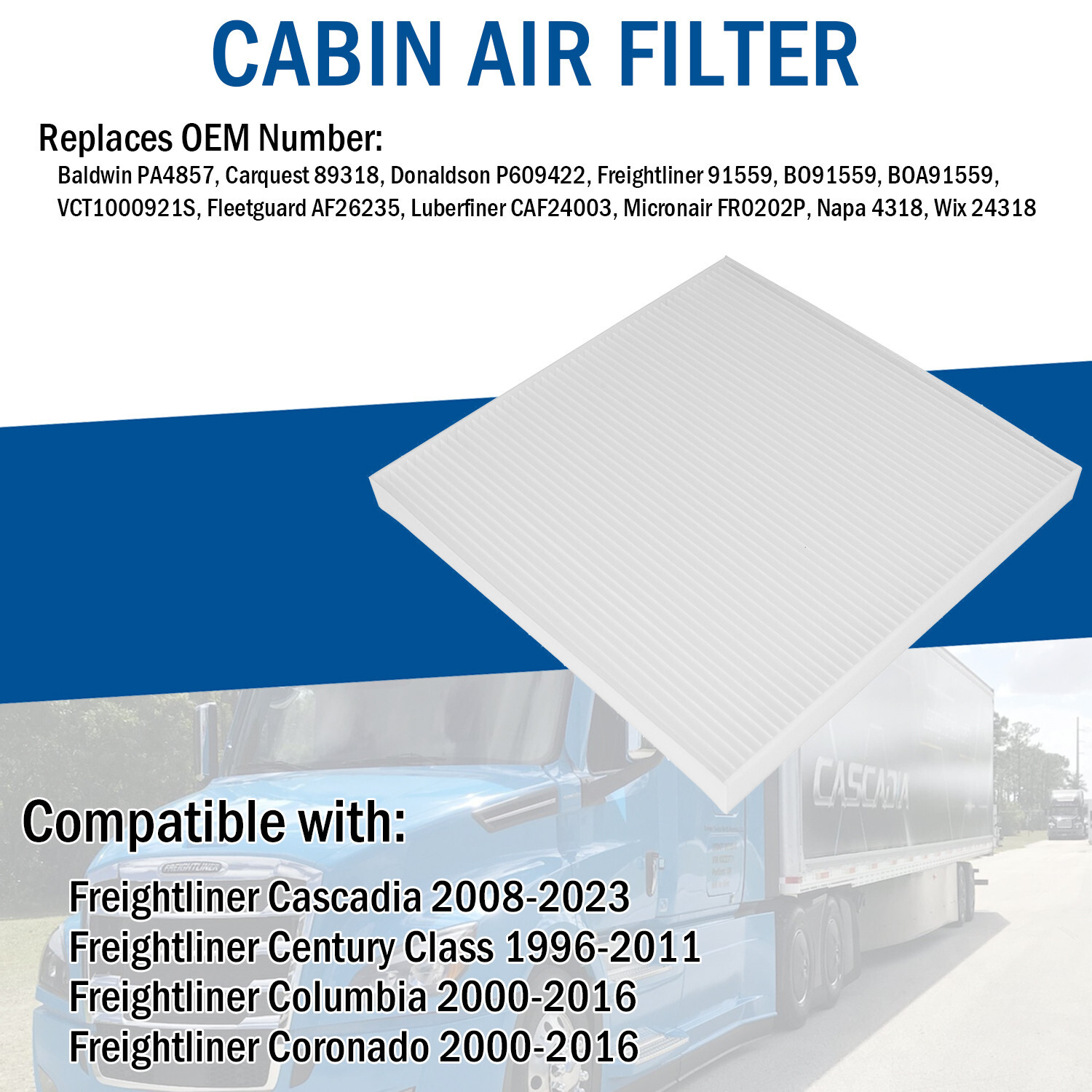 Engine Air Filter Kit Fits Freightliner Cascadia DD Series DD13 DD15 ...