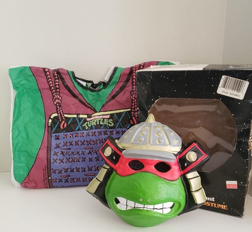 TMNT Samurai Ninja Turtle Raphael vtg 1992 Collegeville Costume mask ...