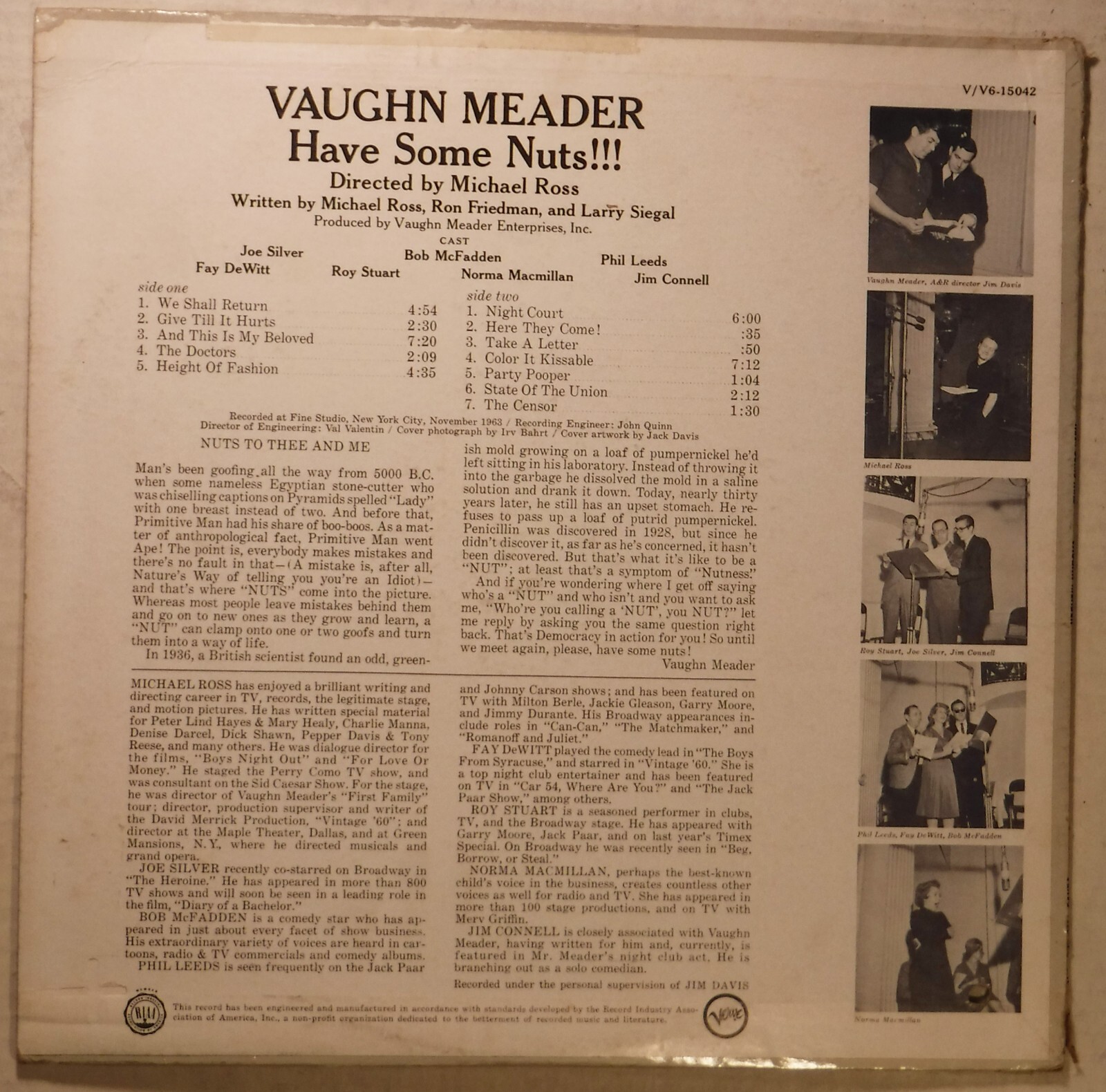 VAUGHN MEADER / HAVE SOME NUTS / COMEDY LP / VERVE V 15042 | eBay