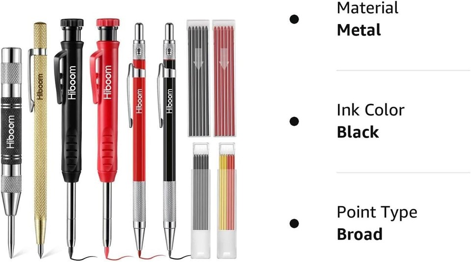 Complete Carpenter Marking Tool Set - Pencils, Punch, Scribe ...