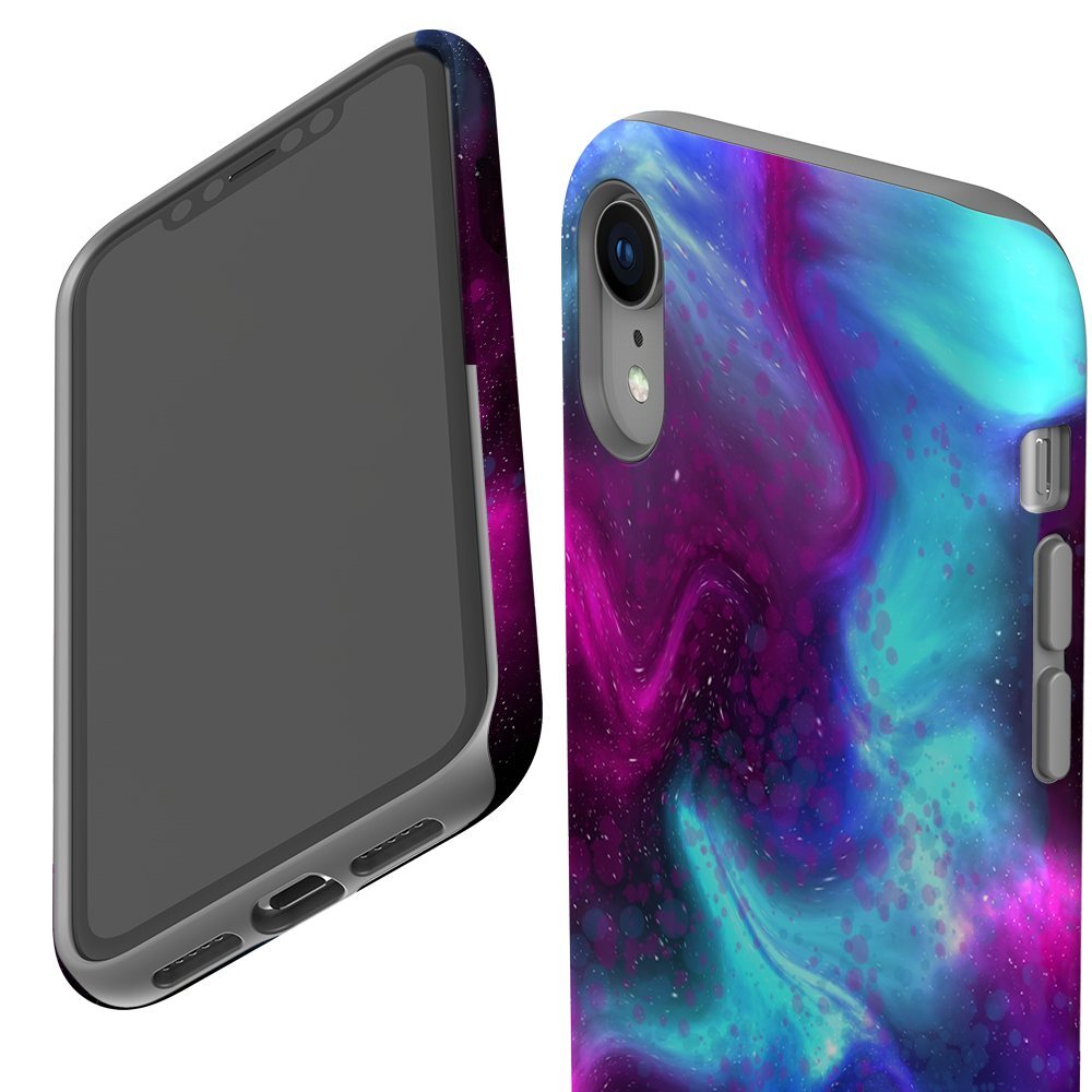For Apple iPhone XR Case, Armor Back Cover, Abstract Galaxy ...