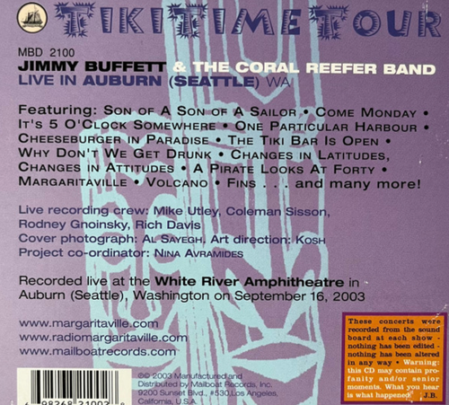 Live in Seattle by Buffett, Jimmy (CD, 2003) for sale online | eBay