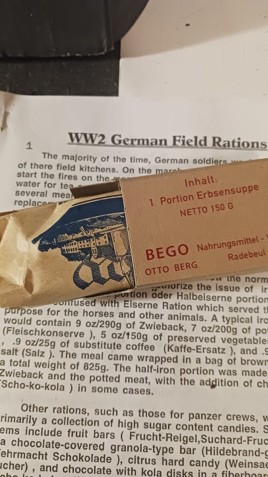 Novelty WW2 reproduction German Infantry rations for reenacting or ...