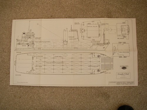 Modellers draught plans of Goada Chief a scale container ship model LOA ...
