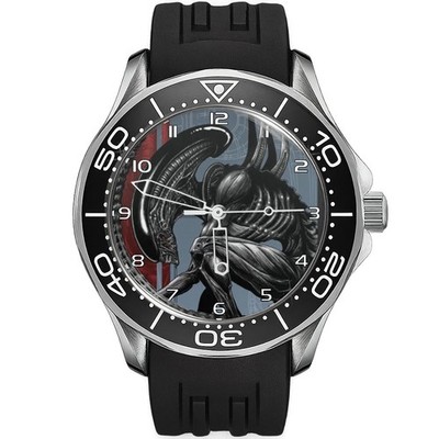 The Black Alien Warrior Silicone Strap Wrist Watch | eBay