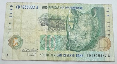 South Africa Ten Rand Note - South African - Suid Africa 10 Rand - Free ...