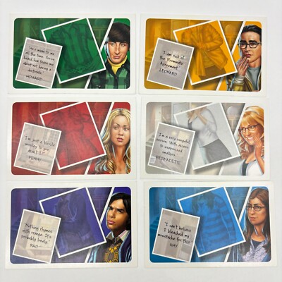 Clue The Big Bang Theory 6 Personality Cards 2013 Replacement Pieces ...