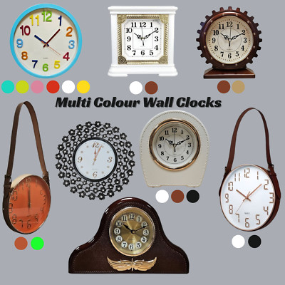 Vintage Large Wall Clock Analogue Time Quartz Decor Bedroom Kitchen ...