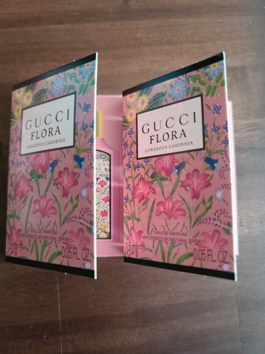2x GUCCI Flora Gorgeous Gardenia Eau De Parfum EDP Sample Spray .05oz 1 ...