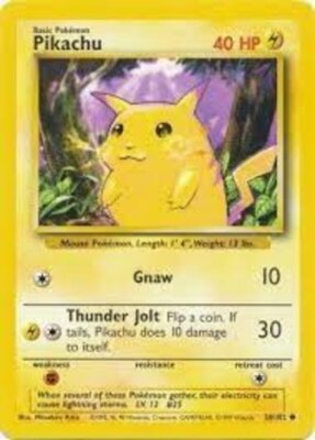 1x Pikachu - 58/102 - Common - Unlimited Edition Lightly Played Pokemon ...