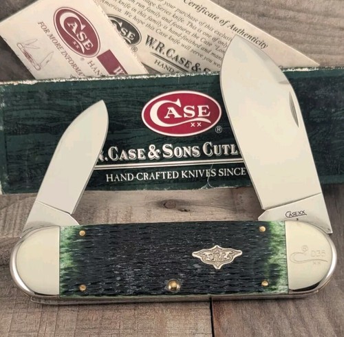 2008 Case XX Beautiful Burnt Green Jigged Bone 4.5" Elephant Toe ...