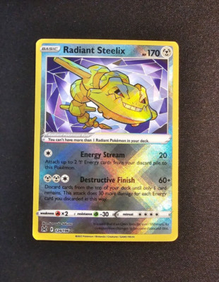 Radiant Steelix - 124/196 - Pokemon TCG Lost Origin - NM - Shiny Holo ...