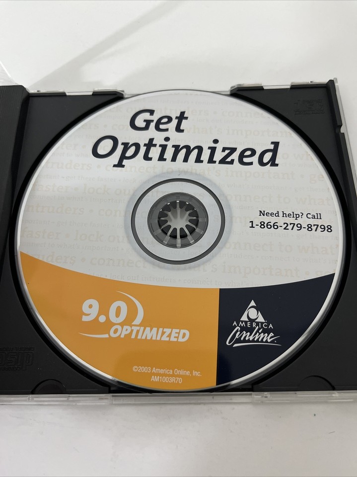 Vintage AOL (America Online) 9.0 "Get Optimized" Software CD | eBay
