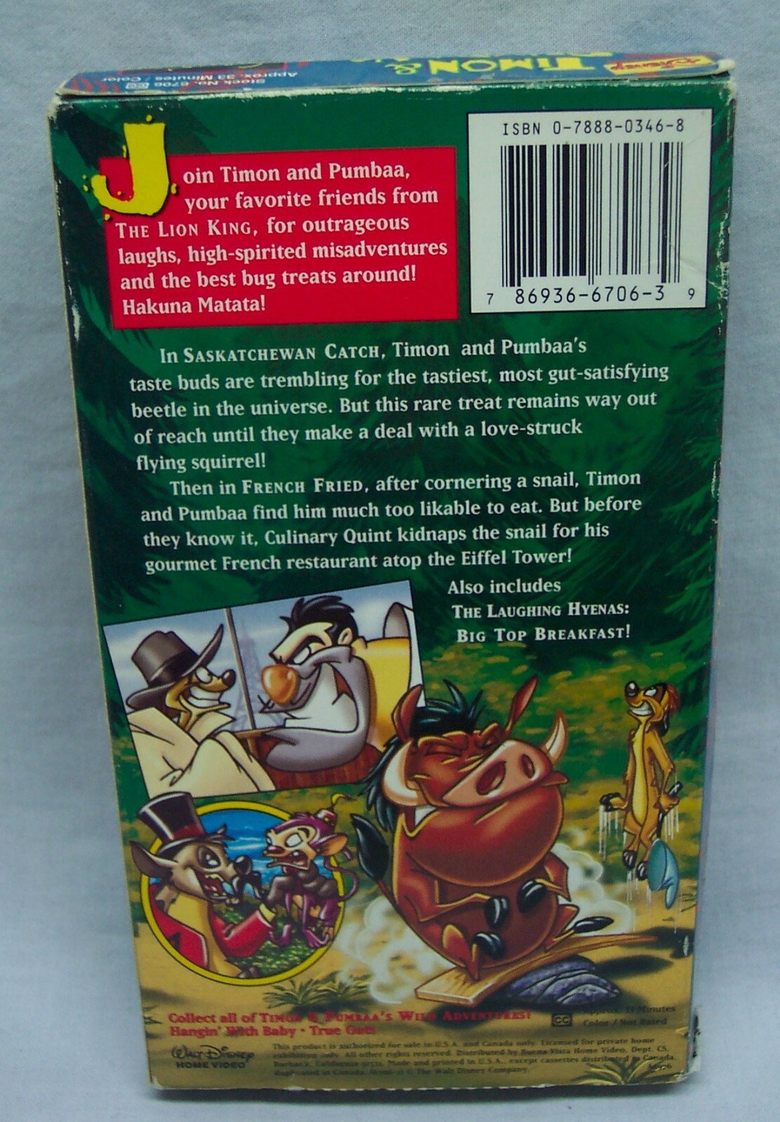 Walt Disney's TIMON & PUMBAA'S WILD ADVENTURES Grub's On VHS VIDEO ...