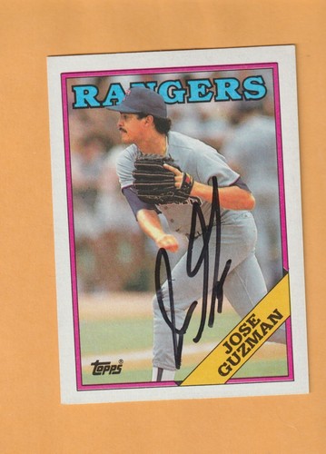 Jose Guzman Texas Rangers AUTO Signed 1988 Topps Santa Isabel Puerto ...