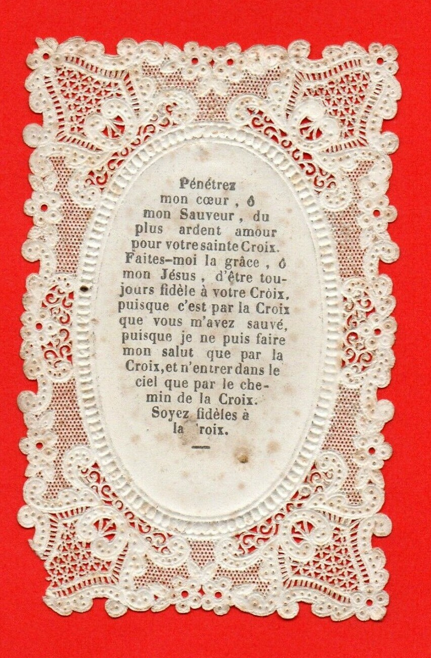 Religious Pious Image Lace Paper Antique 19th Century EB79 | eBay