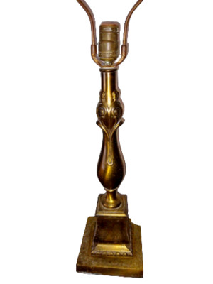 Antique Brass Metal Art Deco Nouveau Style Pillar Trophy Style Table ...