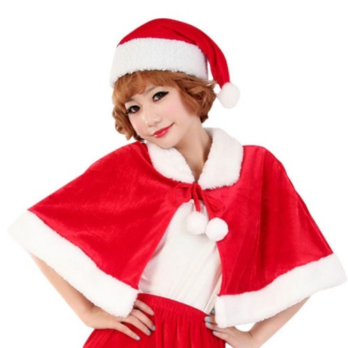 Autumn Winter Women Hooded Ponchos Cosplay Costume Christmas Cloak Xmas ...
