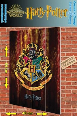 HP HOGWARTS CREST WOOD PRINT PYRAMID INTERNATIONAL | eBay