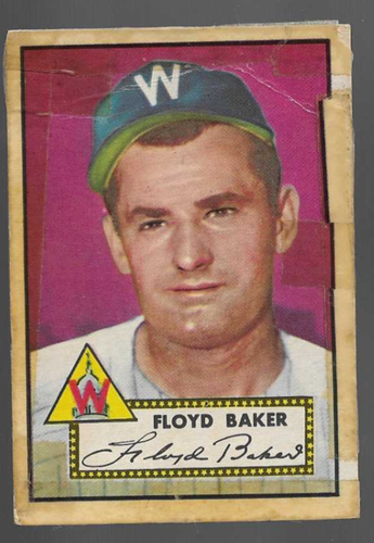 1952 Topps Floyd Baker #292 Washington Senators Poor | eBay