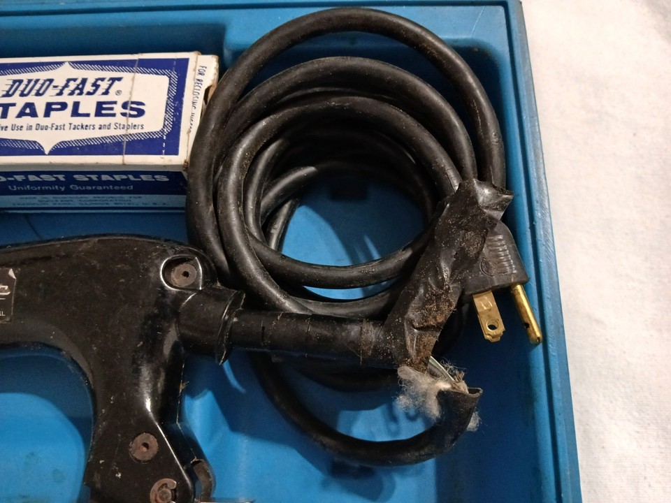 Vintage DUO-FAST Electric Tacker Staple Gun Model E Made In USA | eBay