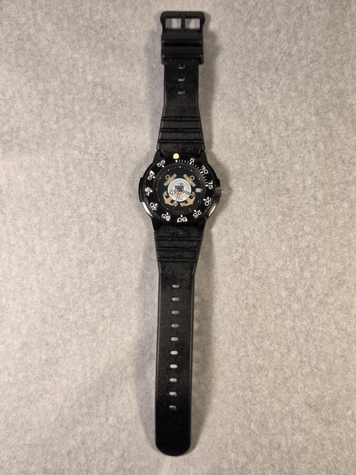 BLACK COAST GUARD WATCH - MEDALLION DIAL - ROATATING BEZEL - NEW ...