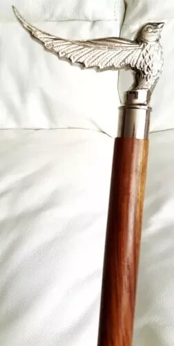 Vintage Bird Handle Wooden Walking Cane 36" Long Mom/Mother/Grandma ...
