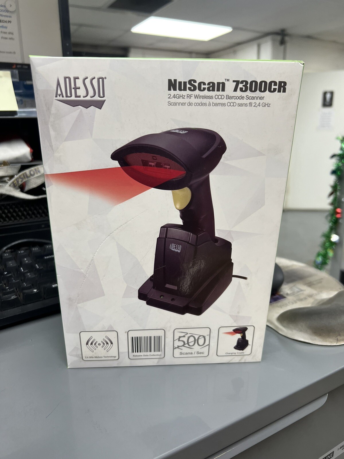 Adesso NuScan 7300CR Adesso 2.4 GHz Wireless CCD Barcode Scanner ...