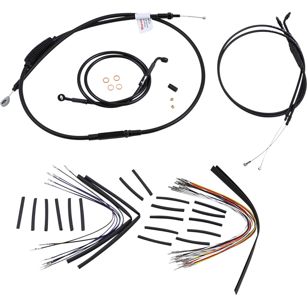 Burly Brand Black Vinyl Jail Bar Cable Kit For 12" Handlebars | B30 ...