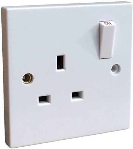Wall Socket & Back Box Pattress Single 1 Gang 13A Switched Socket- 1 to ...