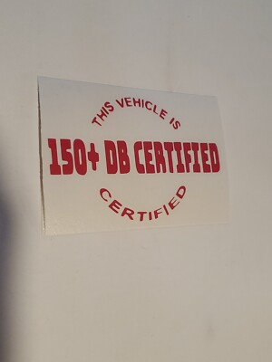 150+DB This vehicle is certified Decal Vinyl Sticker 6x4 Pink | eBay