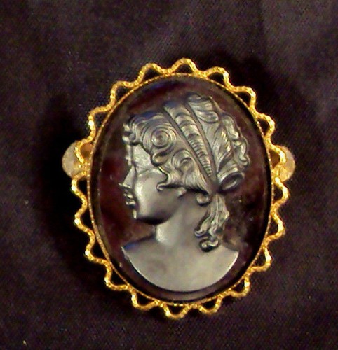 Black Cameo Scatter Pin Victorian Style Brooch 1 1/ 2" long Vintage ...
