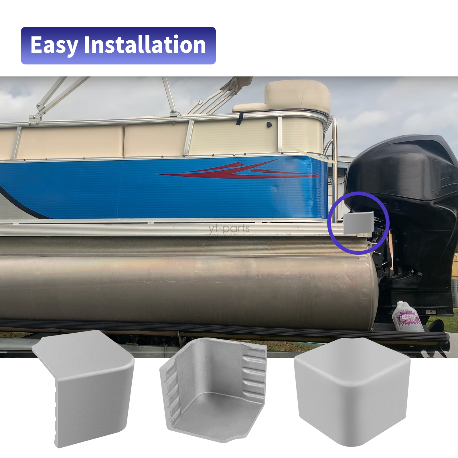 2* Pontoon Boat Aluminum Corner Cap Casting Height: 3-9/16" to 3-5/8 ...