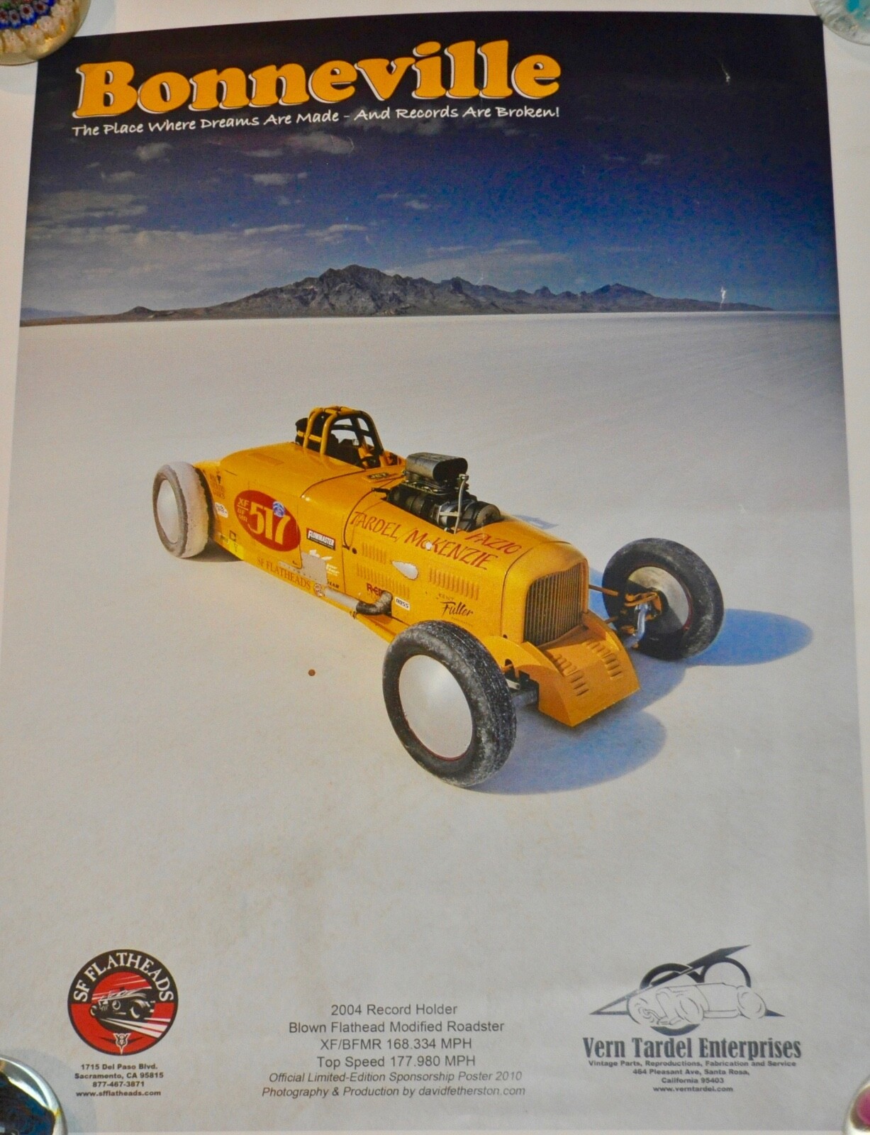 SF FLATHEAD Vern Tardel Enterprises 2010 Bonneville Poster - 18" by 24 ...