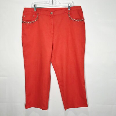 Ruby Rd. Woman’s Capris sz 18 Pants Cotton Blend Orange Bead Accents ...