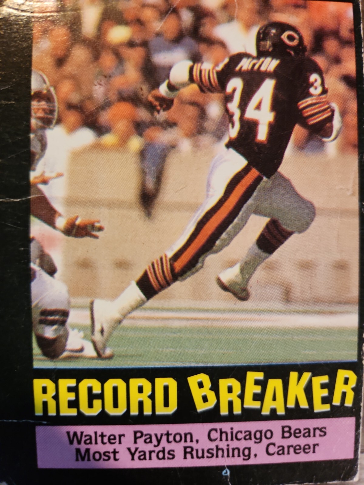1985 Topps Walter Payton Record Breaker #6 Football Card Chicago Bears ...