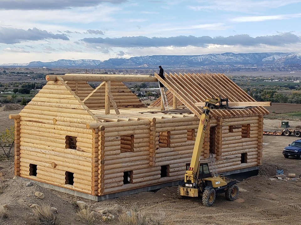 LARGE -5,000 sq.ft LOG CABIN HOME shell kit 12in logs | eBay