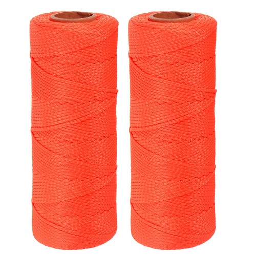 2pcs Twisted Nylon Mason Line 500 Ft Braided Twine String Lines, Orange ...
