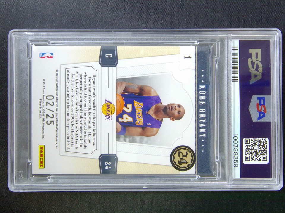 2010-11 National Treasures Kobe Bryant Timeless Prime Patch Auto PSA 8/ ...