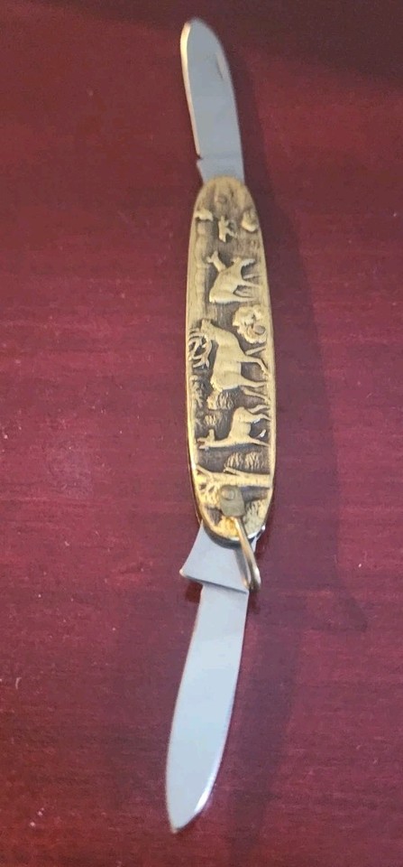 COLLECTIBLE ARNEX BUCKS STAINLESS SOLINGEN GERMANY BRASS HANDLE FOLDING ...