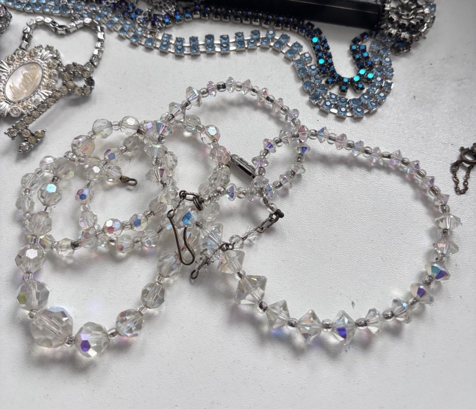 Job Lot Vintage Paste Set Crystal Costume Jewellery inc Brooches ...