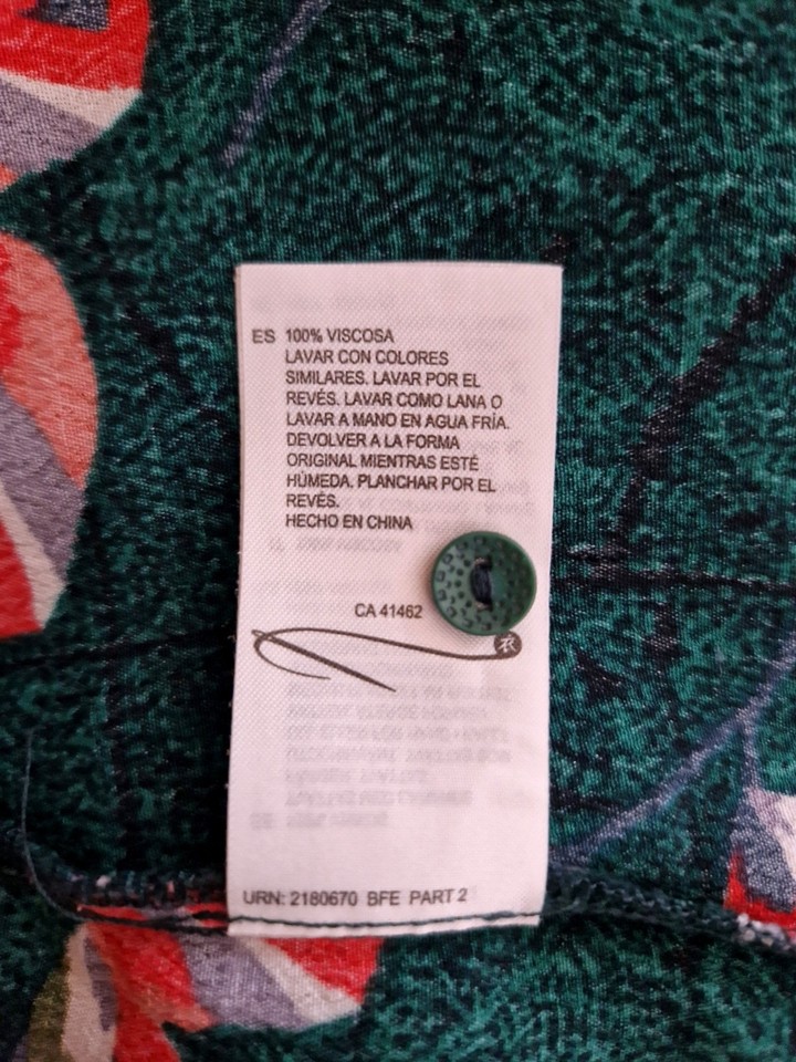 WHITE STUFF Ladies Emerald Green Leaf/Floral Top Size 10 Pretty Long ...