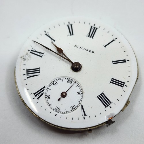 P. MOSER pocket watch movement and dial for parts 30mm | eBay