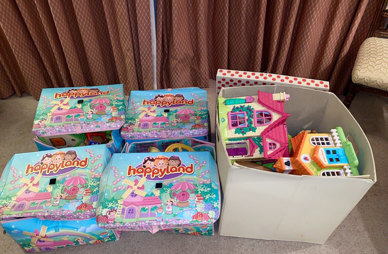 HUGE ELC HAPPYLAND Toy Collection Including fold out storage box ...